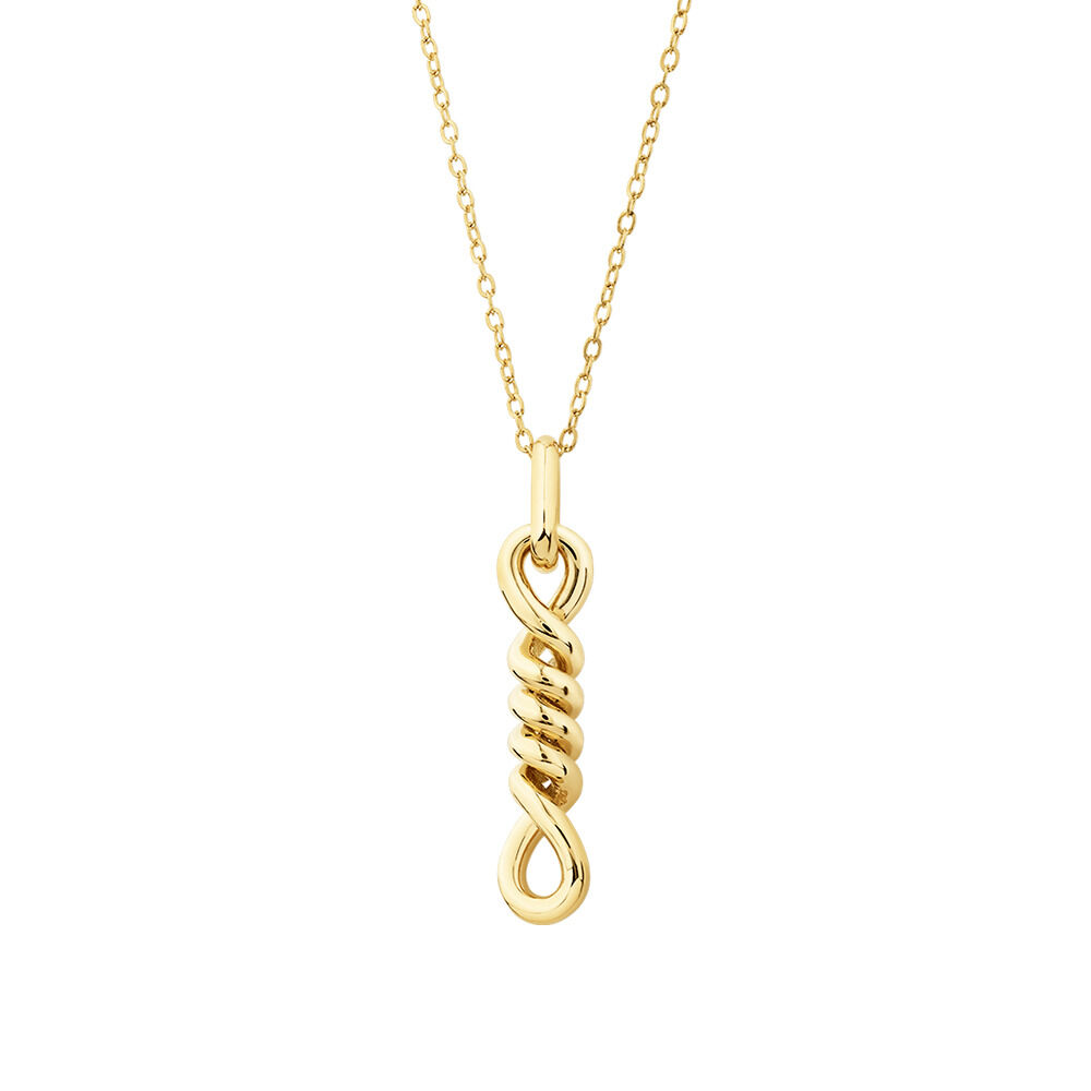 Double Vertical Loop Pendant In 10kt Yellow Gold