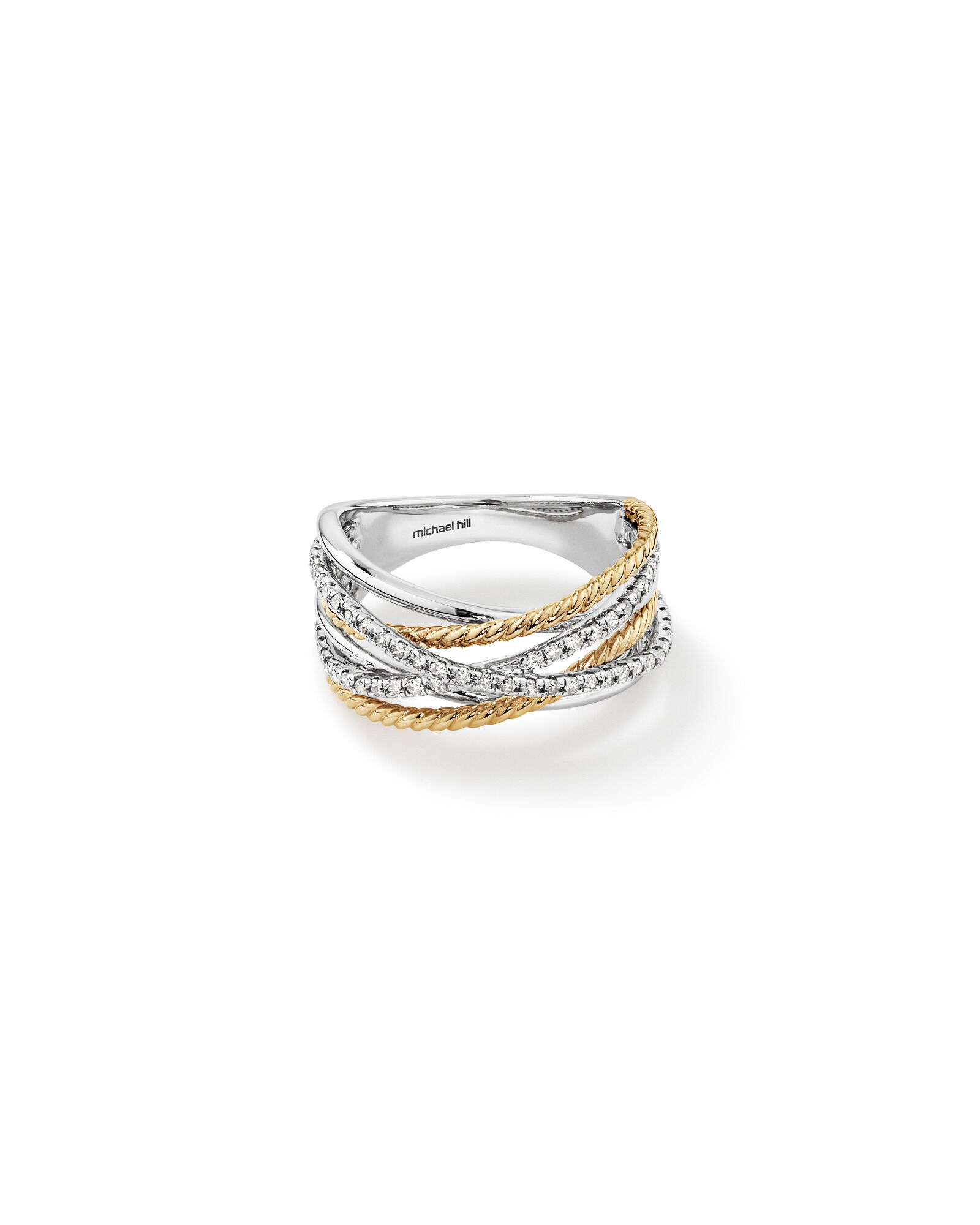 Crossover Wrap Ring with .47 Carat TW Diamonds in Sterling Silver and ...