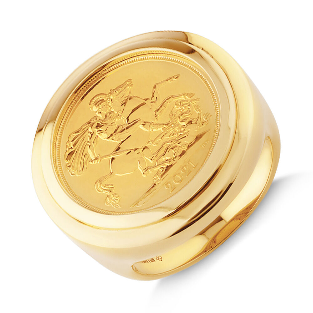 Full Sovereign Ring in 10kt & 22kt Yellow Gold
