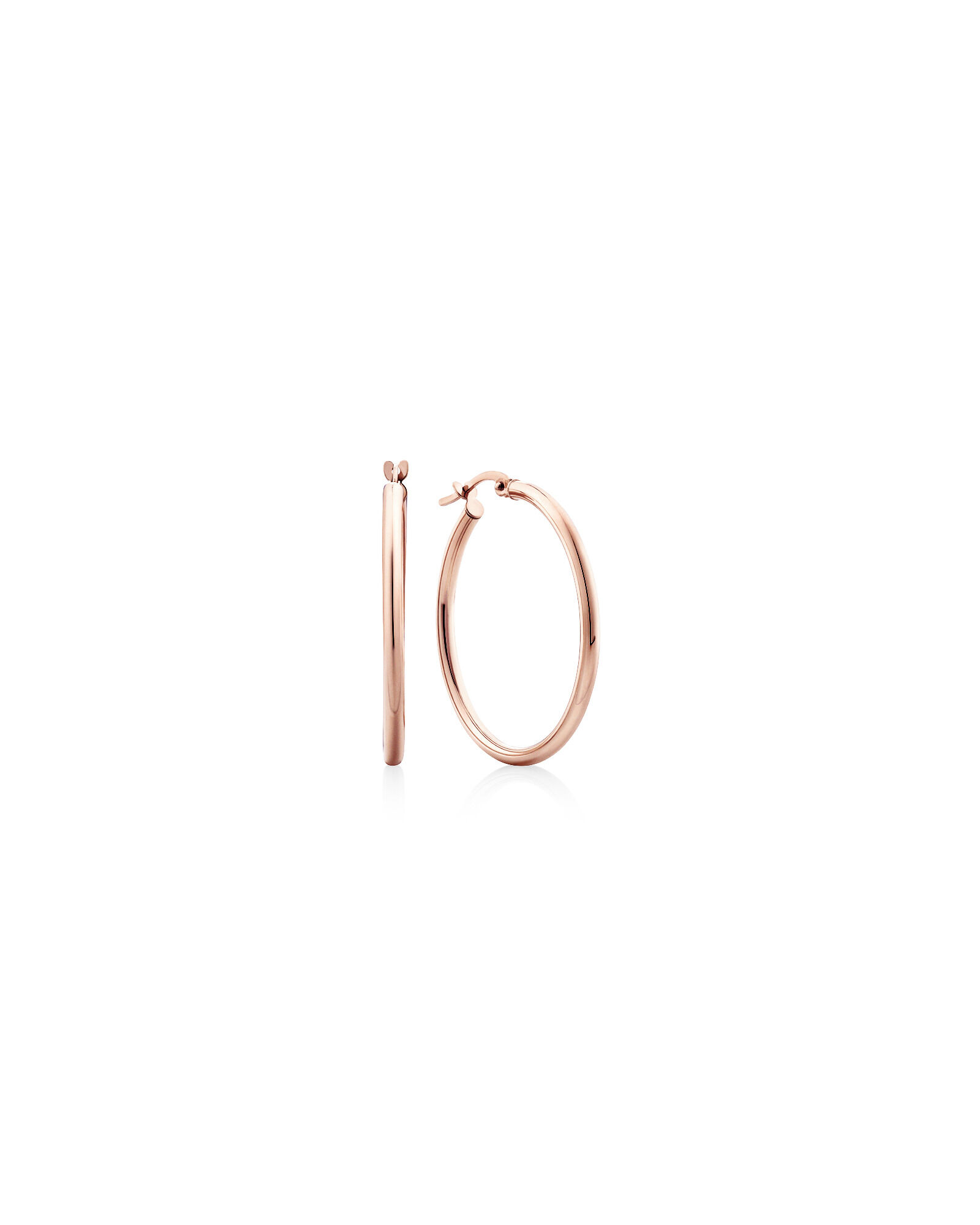 25mm Round Hoop Earrings in 10kt Yellow Gold
