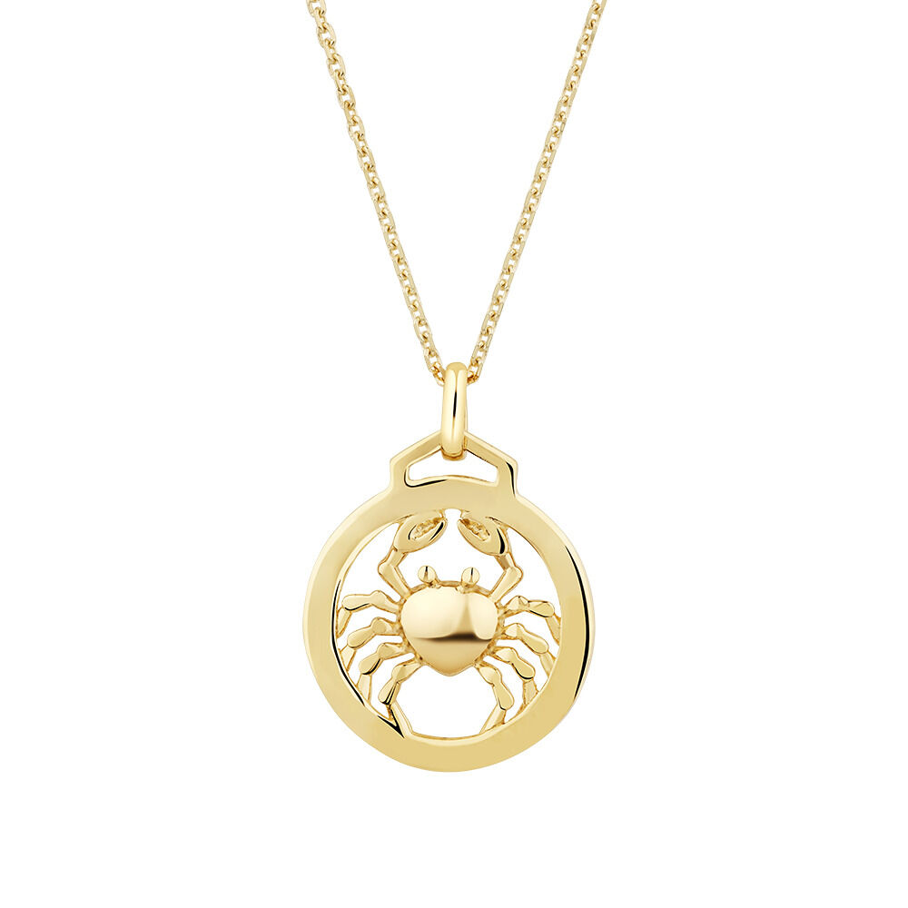 Libra Zodiac Necklace in 10kt Yellow Gold