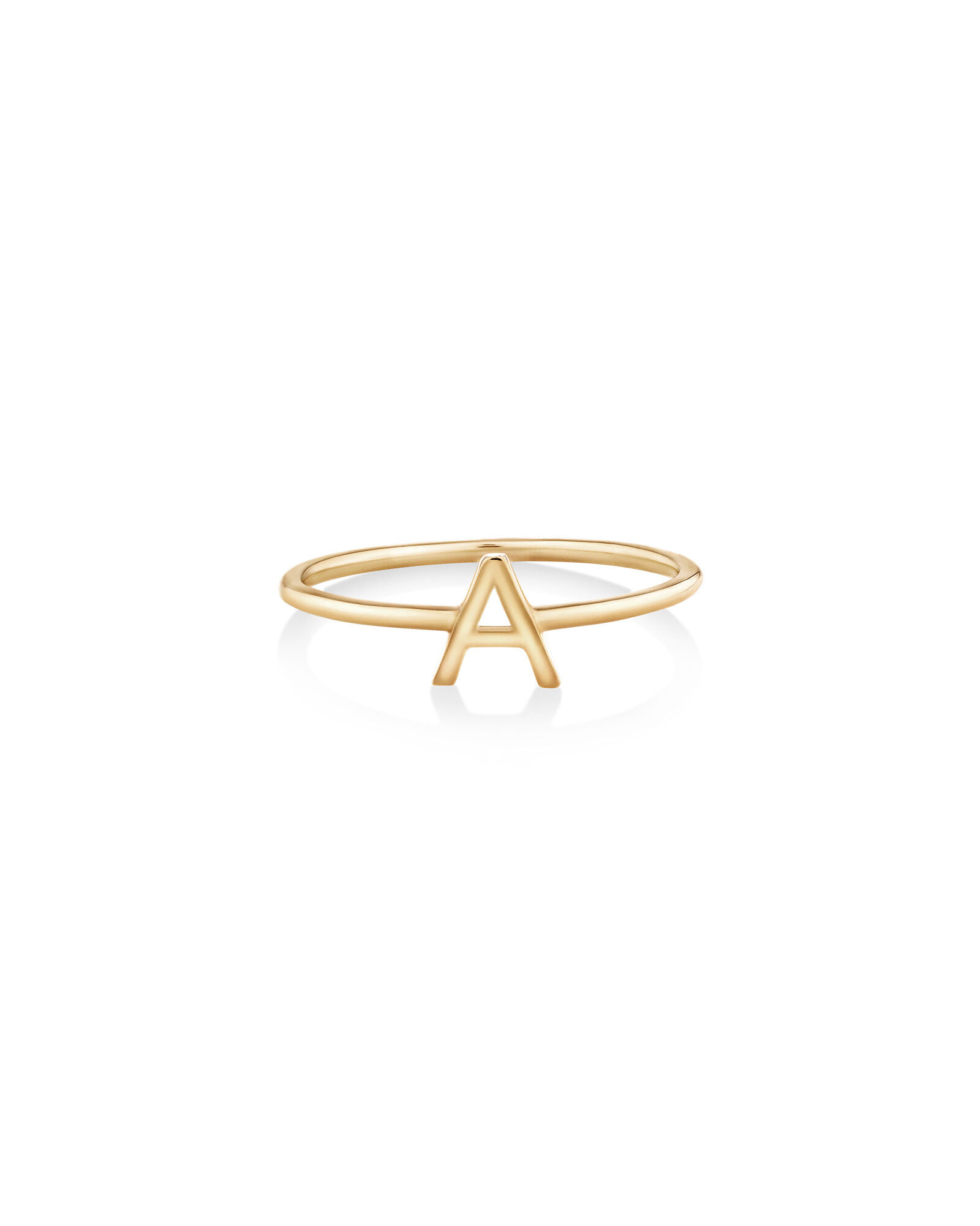 F Initial Ring in 10kt Yellow Gold