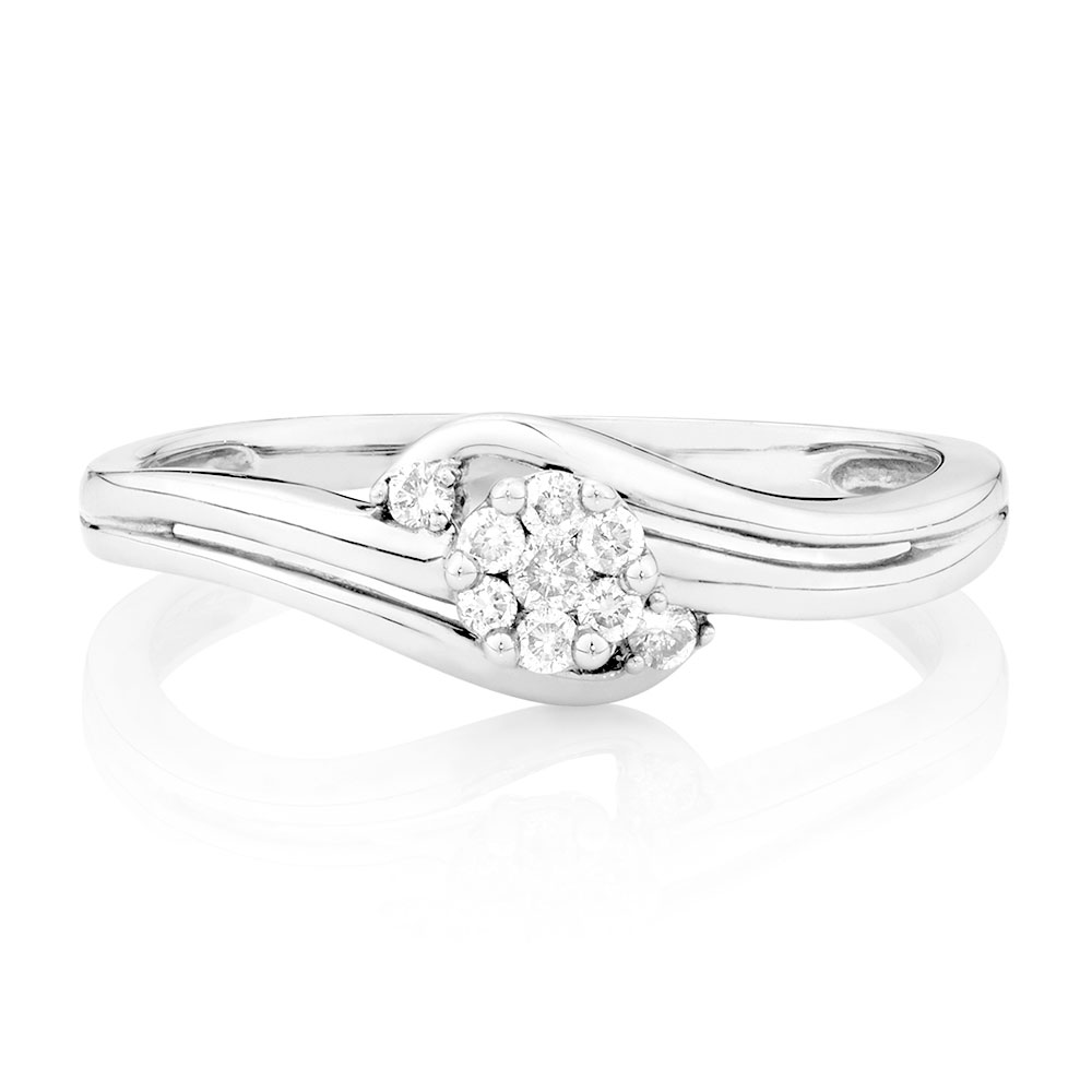 Promise Ring with Diamonds in 10ct White Gold