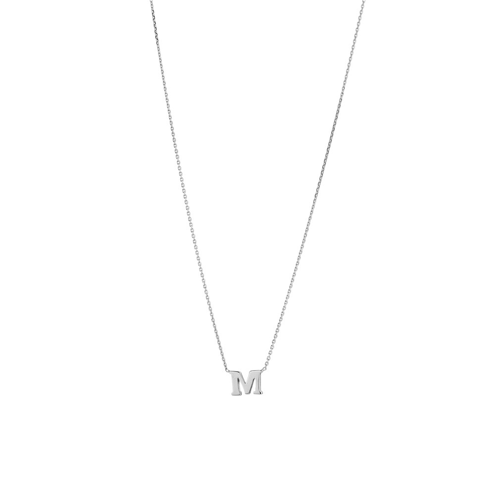 'M' Initial Necklace in Sterling Silver