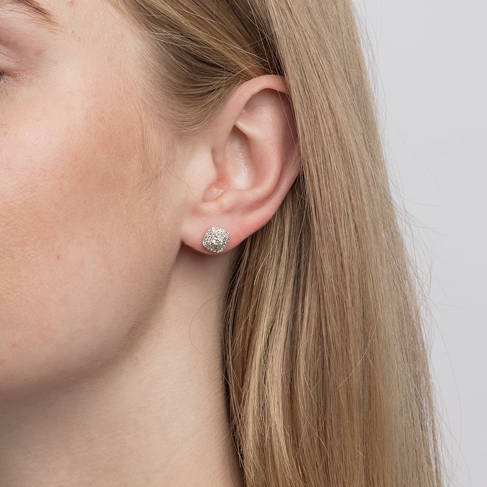 Stud Earrings With 1 2 Carat TW Of Diamonds In 10ct White Gold Stud Earrings With 1 2 Carat TW Of Diamonds In 10ct White Gold